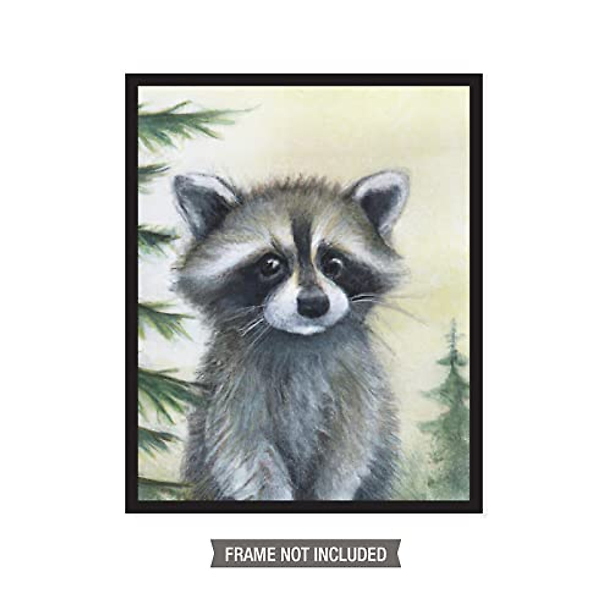 Woodland Creatures Nursery Wall Art Prints Set of 6 for Home Decor (8 x 10 Inch Unframed on Premium Fine Art Matte Paper) Features a Raccoon, Fox, Rabbit, Hedgehog, Deer and Owl