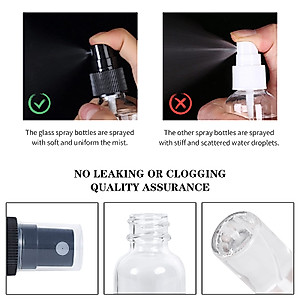 YONKAN 2oz Glass Spray Bottle, Fine Mist Boston Glass Bottles with Black Fine Mist Sprayer Small Clear Bottles for Essential Oils, Bath, Beauty, Hair & Cleaning, Clear, Pack of 48