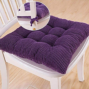 fublousRR5 Chair Cushion, 40x40cm Solid Color Square Soft Thicken Seat Pad Cushion Tie on Chair Home Decor Purple