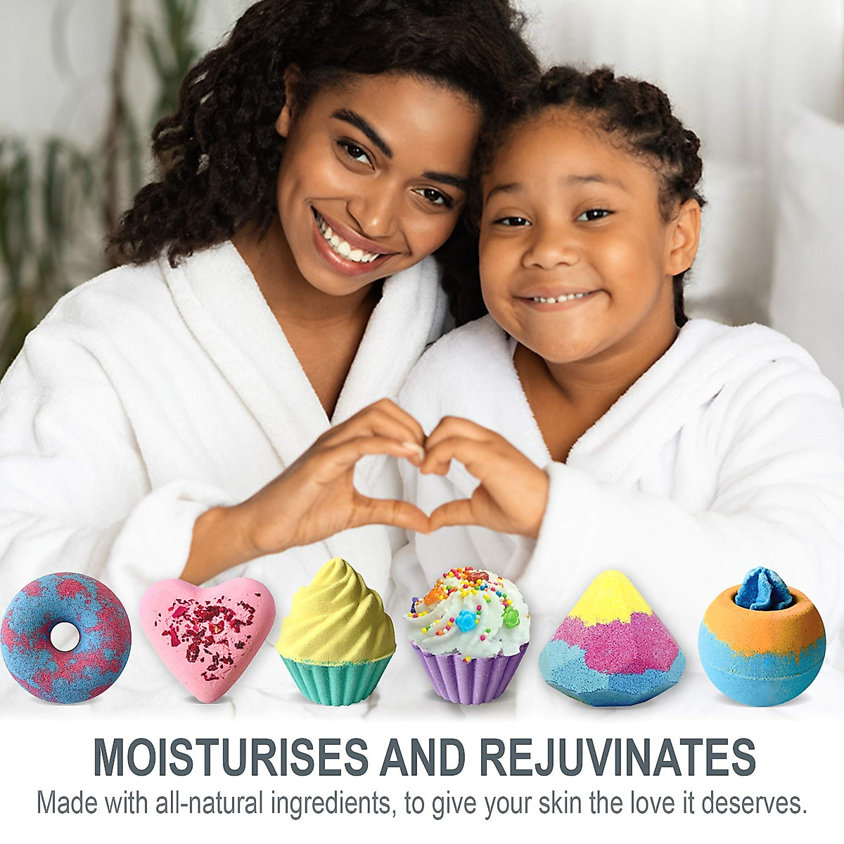 Bath Bombs Gift Set - Birthday Bath Bombs for girls, 6 Aromatherapy Natural Bath bombs with Organic Ingredients, Skin Moisturizing Bubble Bath Fizzy, Gentle for Kids, Bath bombs for Women Relaxing