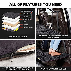 ABE Dog Back Seat Extender for Truck,Truck Dog Seat Cover Back Seat,Non Inflatable Truck Bed Mattress,Dog Hammock for Truck,Dog Bed for Truck,Pet Seat Covers for F150/RAM1500/Silverado