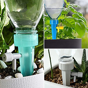 eusbon 18PCS Plant Self-Water Spikes Watering Devices, Adjustable Watering System with Control Valve Switch for Indoor Outdoor Plants Vegetables
