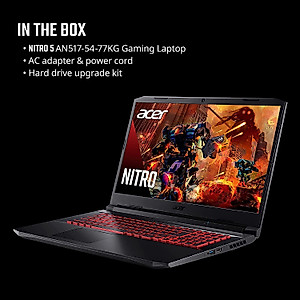 Acer Nitro 5 Gaming Laptop, 15.6 Inch FHD 144 Hz Display, Intel Core i7-11800H, NVIDIA GeForce RTX 3050 Ti, 8GB DDR4, 512GB SSD, Wi-Fi 6, Backlit Keyboard, Windows 11 Home, Bundle with JAWFOAL