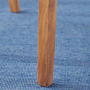 Christopher Knight Home Justin Outdoor 7 Piece Acacia Wood Dining Set, Teak Finish/Rustic Metal/Crème