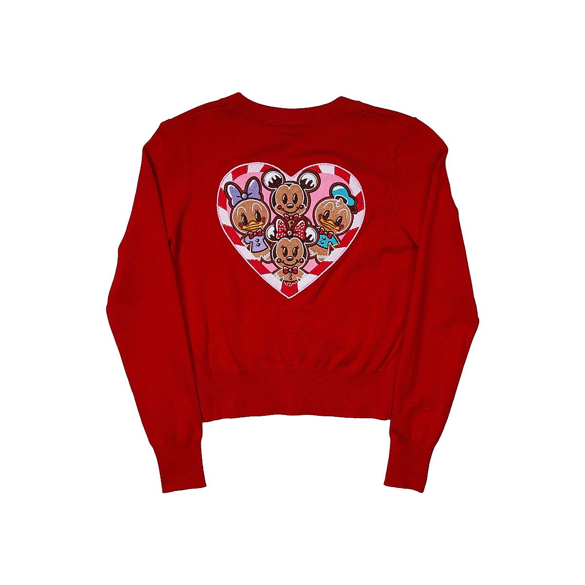 Women's Stitch Shoppe Disney Holiday Gingerbread Character Sweater 2X Red