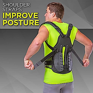BraceAbility TLSO Full-Body Back Brace Support - Hard Turtle Shell Jacket for Thoracic Kyphosis, Parkinson's Disease, Fractured Spine, Scoliosis, Postural Correction, Post-Surgery Recovery (XL)