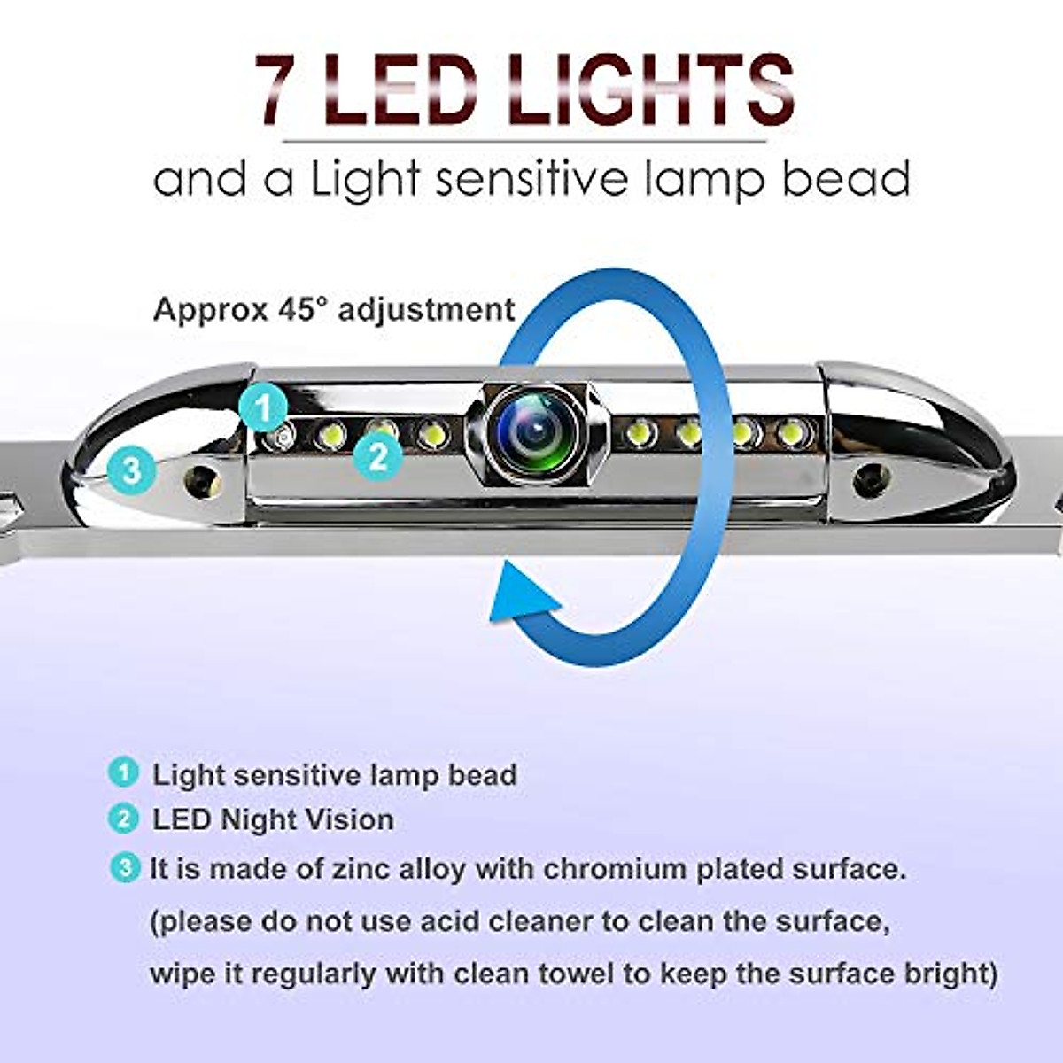 JPP License Plate Camera, JPP Backup Camera with LED Night Vision, Universal Car Rear View Camera for Any Vehicle, Waterproof Parking Reverse Camera with Long Service Life for Vehicles Truck Van SUV