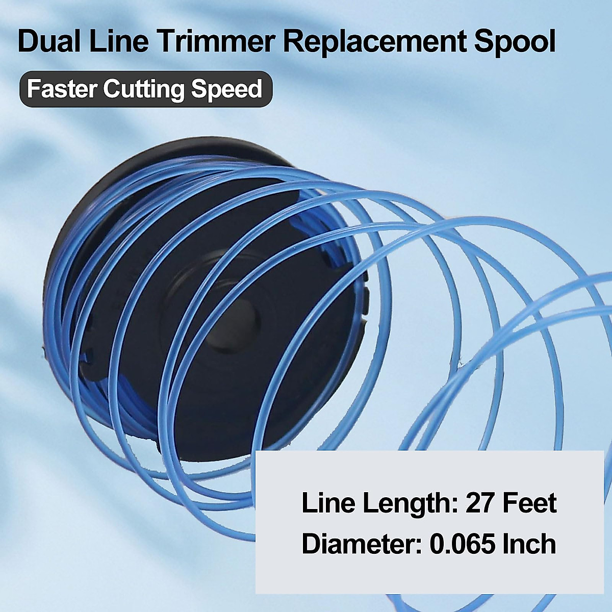 Mifyca 29082 29242 String Trimmer Spool Dual Line Compatible with Green-Works 20V 40V Electric String Trimmers 21212 21272, 27ft 0.065” Dual Line with 3411546A6 Cap Covers (6 Spools+1 Cap)