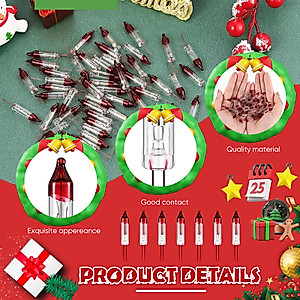 Riakrum 100 Pcs Christmas Replacement Mini Light Bulbs Bulk 0.17A Bulb Flasher Christmas Replacement Bulb Christmas Tree Incandescent Light Bulb Mini String Light Bulb (No Base, 3.5V 0.595W)