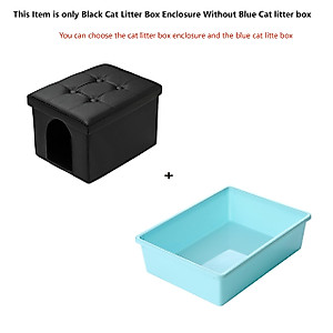 MEEXPAWS Cat Litter Box Enclosure Furniture Hidden for Small Cat, Cat Washroom Bench Cabinet |16 x 12x13 in| Dog Proof | Waterproof Inside | Easy Clean Assembly | Odor Control | Litter Box Not Include