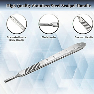 Premium Quality Scalpel Graduated Handle #3, with Ruler/Scale Stainless Steel (Fits Size 9-16 Scalpel Blades)