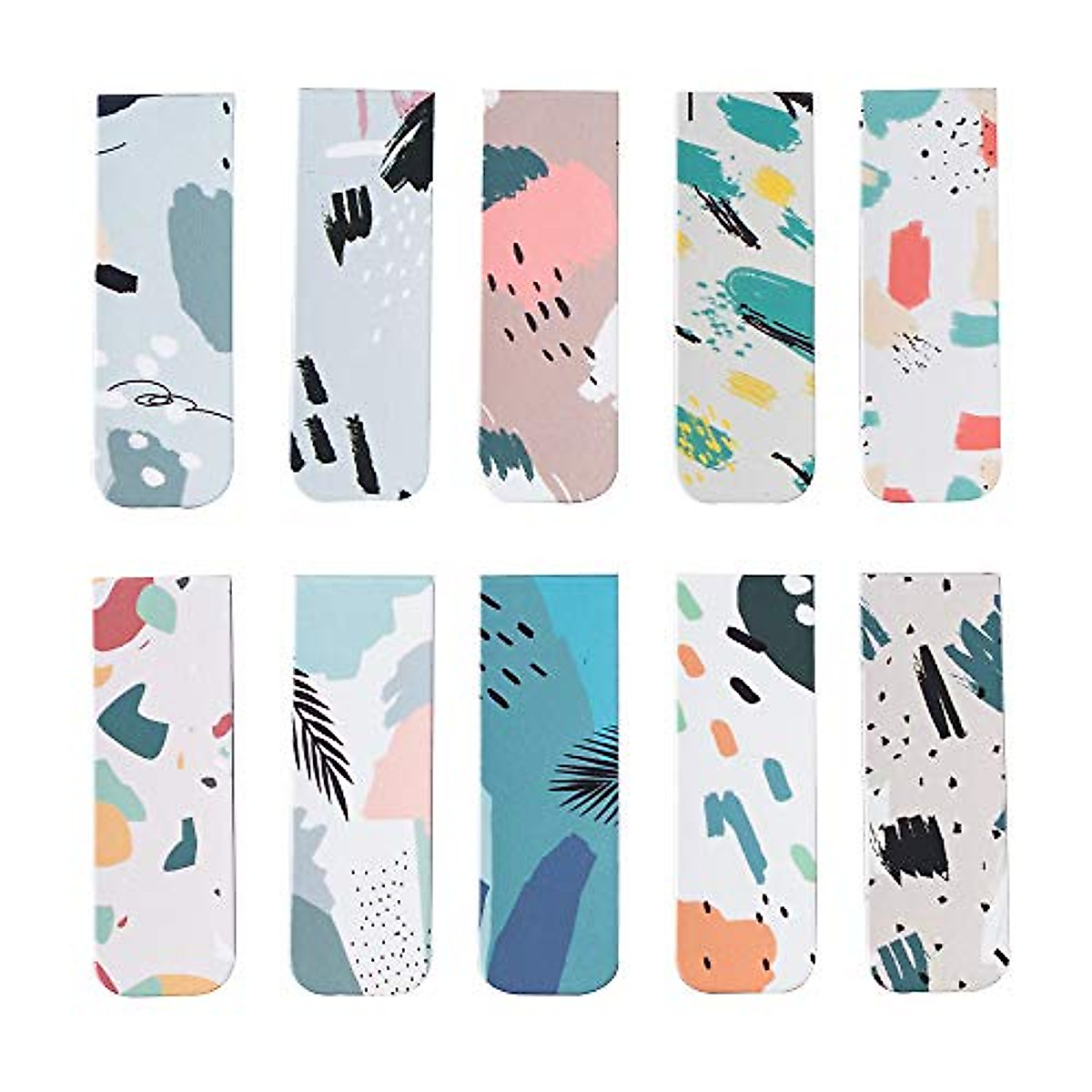 Flower Colorful Bookmarks Magnetic Bookmarks for Men Women Students Children,10Pcs (Graffiti)
