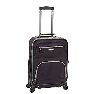 Rockland Pasadena Softside Spinner Wheel Luggage, Purple, Carry-On 20-Inch