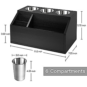 AKTOP Wooden Hair Tool Organizer - Blow Dryer Holder, Hair Styling Tools & Accessories Organizer, Bathroom Vanity Countertop Storage for Hair Dryer, Flat Irons, Curling Irons - Hold Hot Tools, Black