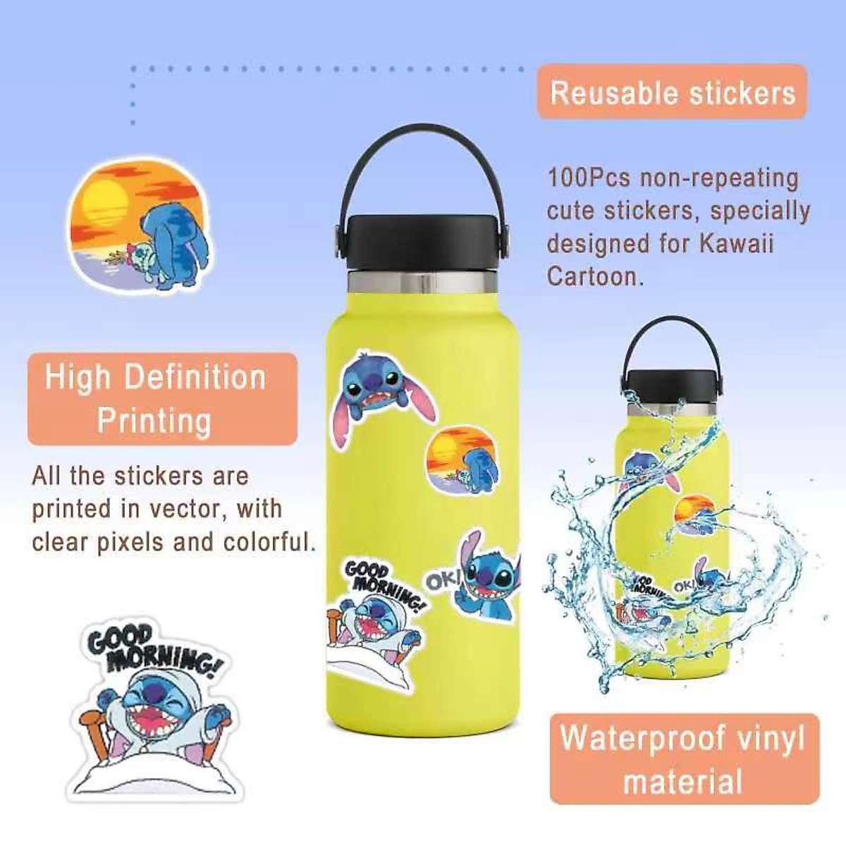 FLYZKUO Upgrade Your Style with our Stitch Merchandise Set - Complete with Drawstring Bag, Stickers, Lanyard, More