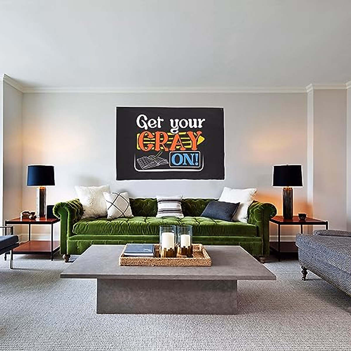 Flags for Room Guys gray Flag get your gray on! Flags for Room Teen Fun Tapestry for College Outdoor Banner for Boys Room 3x5 Ft, Birthday Gifts for Women