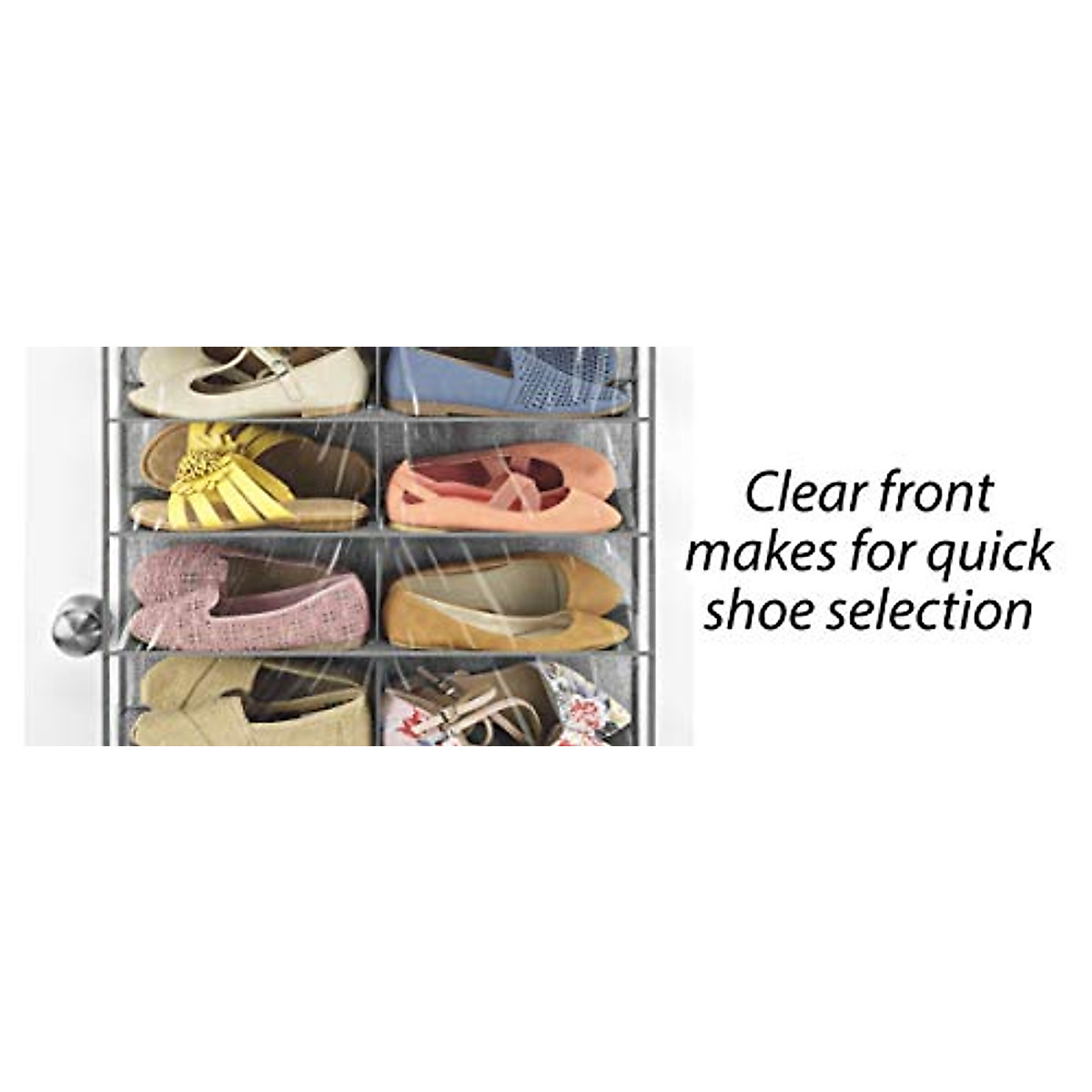 Whitmor Over The Door Shoe Shelves - 26 Sections - Crosshatch Gray