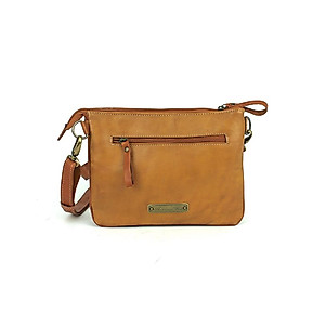 American West Multi-Compartment Womens Crossbody Bag for Women - 100% Genuine Leather