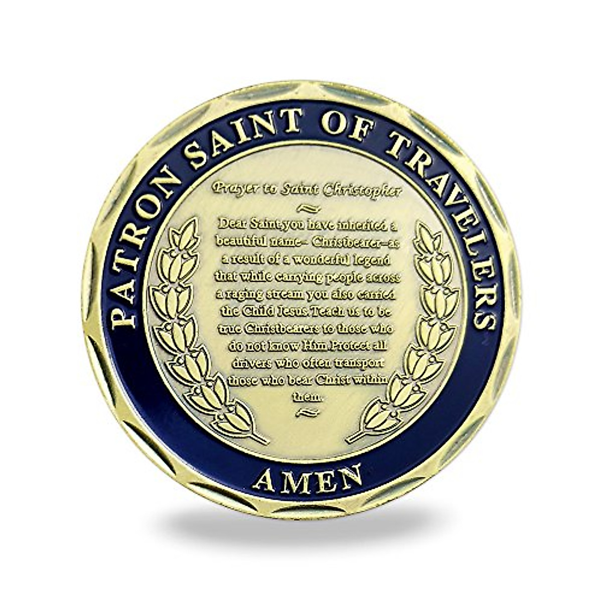 Patron Saint of Travelers Prayer Commemorative Coin St Christopher Challenge Coin for Travelers