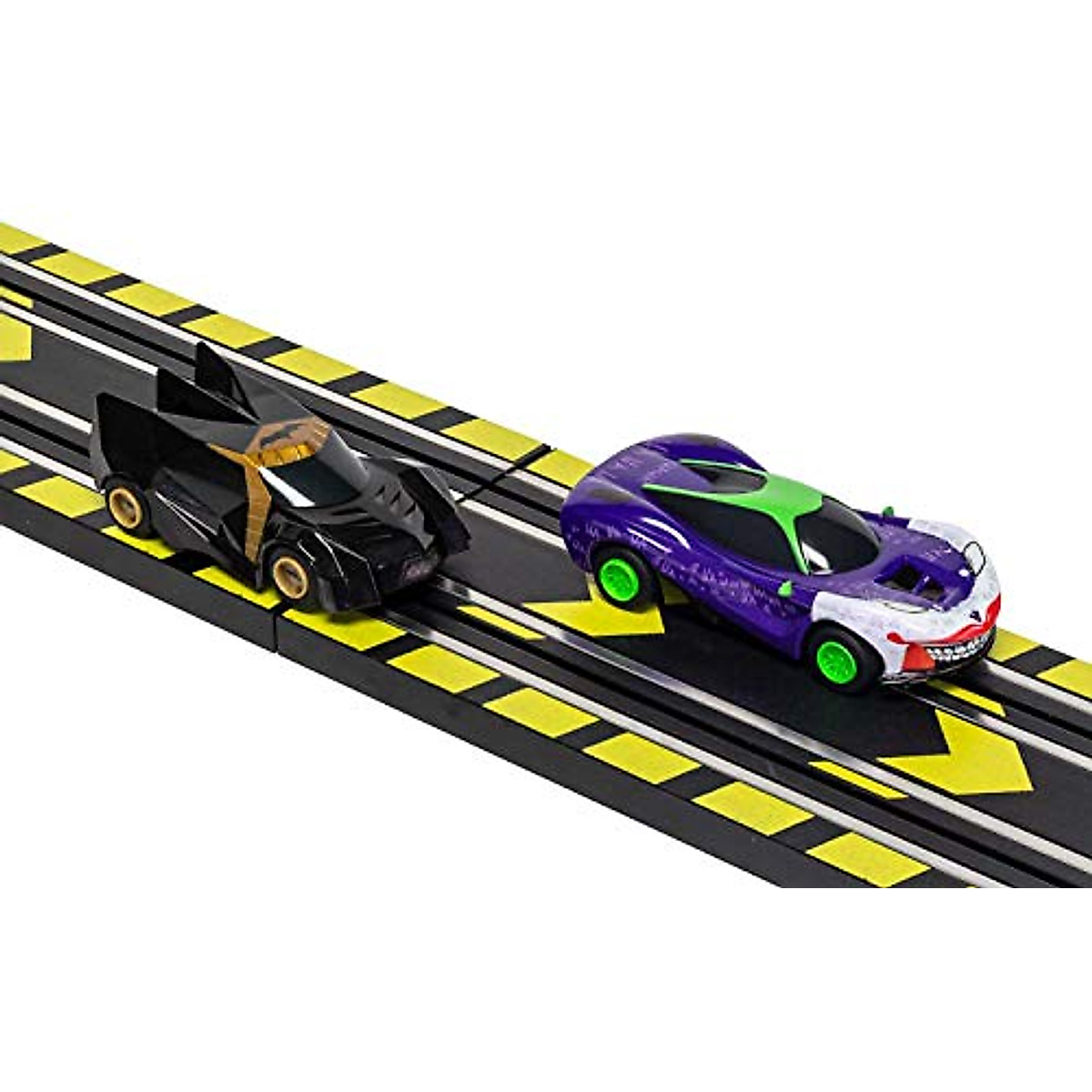 Scalextric Micro Scalextric Justice League Batman vs Joker Battery Powered 1:64 Slot Car Race Track Set G1155T ,Black