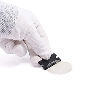 EHDIS Plastic Razor Blades 100 PCS Double Edged Plastic Blade for Safety Glass Scraper and Plastic Razor Scraper Tool for Remove Decals Stickers Adhesive Label Glue and Glass Clean-Black