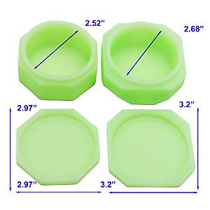 vitakiwi 223ml Large Silicone Wax Concentrate Container Non-stick Food Storage Jar, Glow In The Dark (2)