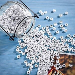 1620 Pieces A-Z Letter Beads, 7x4mm Sorted Alphabet Beads and White Acrylic Letter Bead Kit, Vowel Letter Beads for Jewellery Making&Crafts&Name BraceletsMaking&Crafts&Name Bracelets