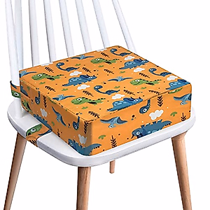 KIDUN Toddler Booster Seat for Dining Table, Upgrade 4 inch Heightening Cushion for Kids Chair, Adjustable, Heightening Booster Seat Pad for Boy/Girl, Toddler Booster Cushion.(Buckle/Yellow)