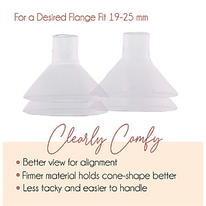 BeauGen Clearly Comfy Breast Pump Cushion – Soft, Stretchy, Clear, and Comfortable Flange Inserts for Improved Comfort and Fit – BPA Free, Food Safe Plastic (2 Pair)