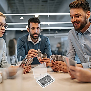 IOKUKI 4 Pcs Blank Playing Card Case, Clear Card Deck Box, Plastic Playing Game Card Storage Box Holder for Bank Card, Business Card, Game Card, PTCG Cards