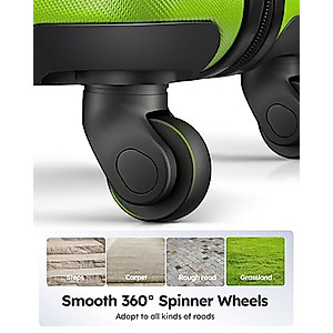 Luggage 3 Piece Sets Hard Shell Luggage Set with Spinner Wheels, TSA Lock, 20 24 28 inch Travel Suitcase Sets (Light Green, 3 Piece Set)…