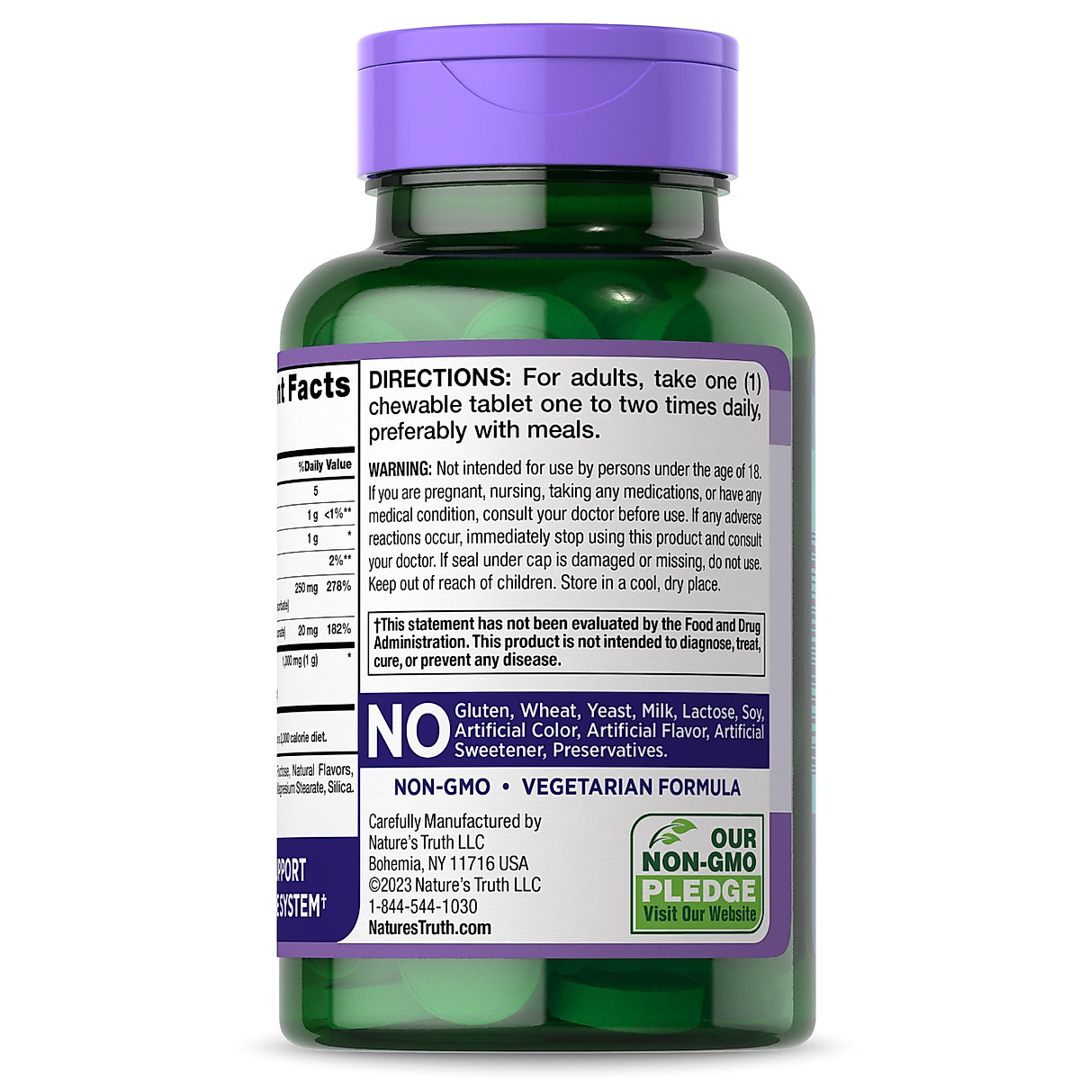 Black Elderberry Immune Complex | 60 Chewable Tablets | Plus Vitamin C & Zinc | Natural Mixed Berry Flavor | Vegetarian, Non-GMO, and Gluten Free Formula | By Nature's Truth