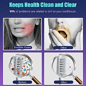 MONESAO Toothbrush Case, Portable Mini Toothbrush Covers with Holder, Rechargeable Travel Home Toothbrush And Holder, Cleaner Case for All Electric & Manual Toothbrushes (White)