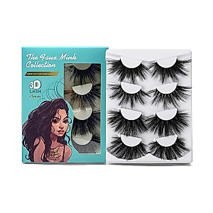 SY LASHES 25mm Lashes 3D Faux Mink Lashes Fluffy Dramatic False Eyelashes 6D Wispy Long Handmade Fake Lashes Cruelty-Free & Reusable Thick Full Strip Eye Lashes Pack 4Pairs