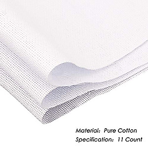 6 Pieces Classic Reserve Aida Cloth Cross Stitch Cloth, DaKuan 11 Count Cross Stitch Fabric, White & White, 12 by 18-Inch