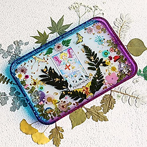 LET'S RESIN Resin Tray Mold,Rectangle Rolling Tray Molds for Resin,Sturdy Silicone Tray Molds with Edges,Large Rolling Tray Molds for Epoxy Resin,Resin Casting,DIY Jewelry Holder,Home Decoration