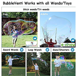 Bubbleventi Giant Bubble Mix | Made in USA |100% Vegan Non-Toxic Powder Makes 10 Gallons of Premium, Big Bubble Solution for kids’ STEM fun | Use in Bubble Wands + Machines