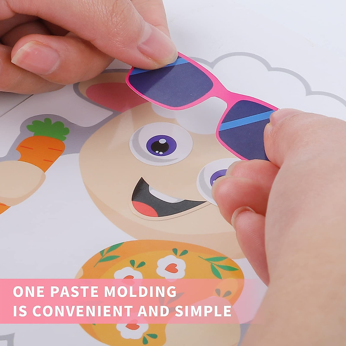 GonLei 24 Sheets Easter Crafts for Kids Ages 3-5,Easter Stickers Make Face,Easter Toddlers Activities Basket Stuffers,Classroom Craft Party Games Favors