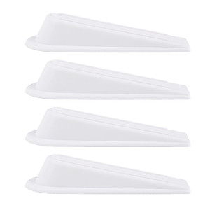 FASTENER TREE 4 Pack Door Stop Wedge, White Door Wedge Stoppers Rubber Door Holder Works on Tile, Concrete, Carpet, Wooden Floor 1" High