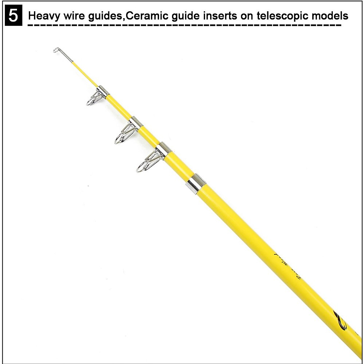 RoseWood Fly Fishing Rod 6' 6 Durable Fiberglass Blank Soft Travel Pack Fly Rod #3 Line Weight Protable Telescopic Fly Fishing