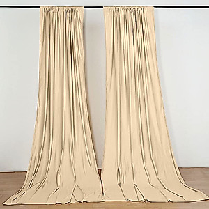 BalsaCircle 10 ft x 10 ft Champagne Polyester Photography Backdrop Drapes Curtains Panels - Wedding Decorations Home Party Reception Supplies
