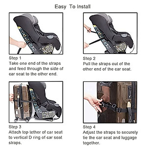 Addabst Car Seat Travel Belt, Adjustable Car Seat Travel Strap, Car Seat Luggage Strap for Transport Kid Car Seat (Black)