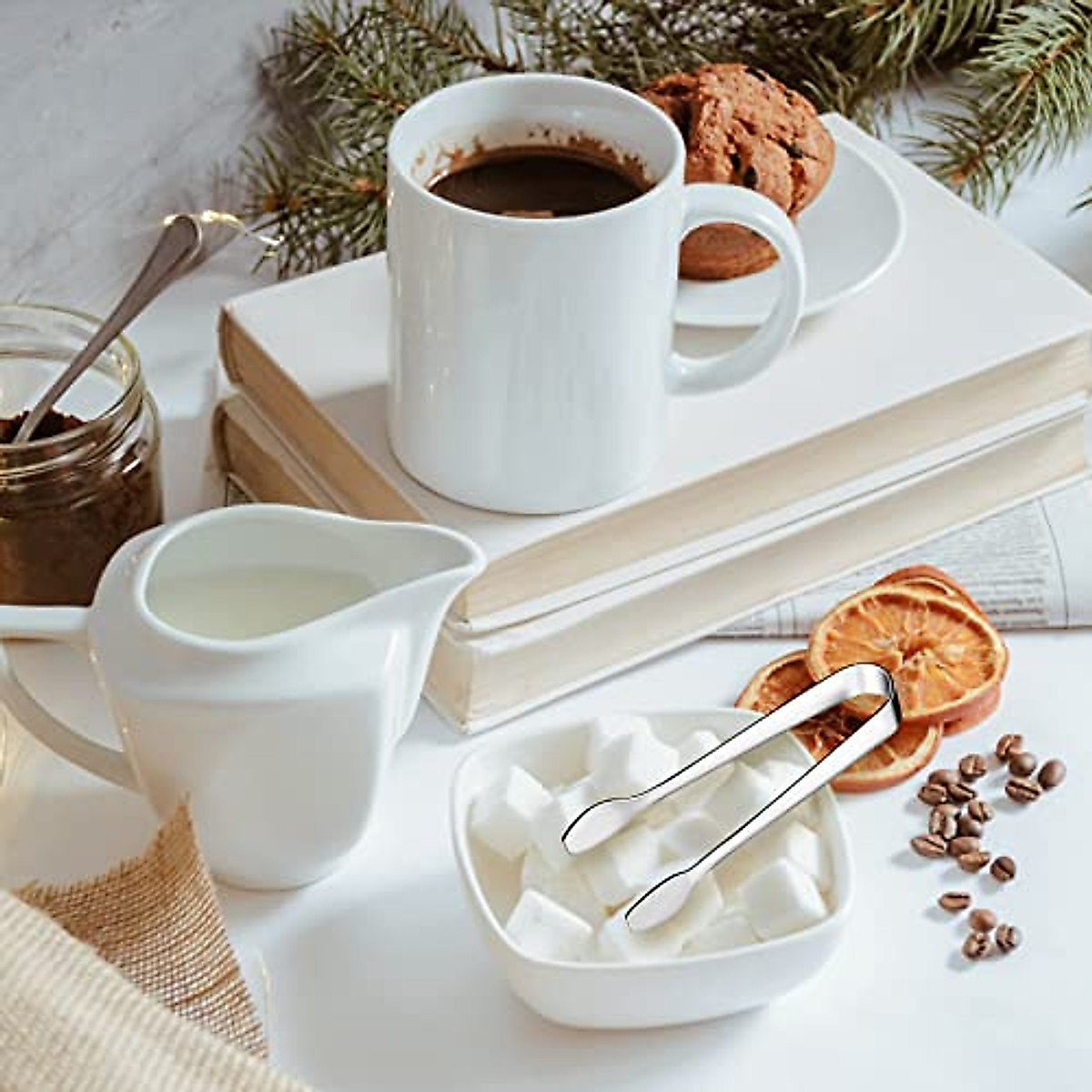 SOLEADER Mini Serving Tongs, Small Serving Utensils for Catering, Kitchen Tongs, Food-Grade Premium 304 Stainless Steel Tongs, Heavy Duty (4.5" Appetizer Tongs)