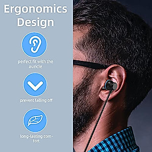 Earbuds Wired with Microphone 5 Pack, in-Ear Headphones with Heavy Bass Stereo, Noise Isolating Wired Earbuds, Ear Buds Compatible with iPhone, iPod, iPad, MP3, Samsung, and Most 3.5mm Jack
