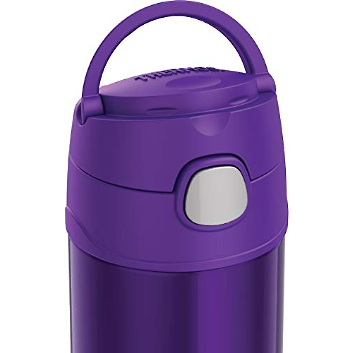 THERMOS FUNTAINER 12 Ounce Stainless Steel Vacuum Insulated Kids Straw Bottle, Violet & Thermos Replacement Straws for 12 Ounce Funtainer Bottle, Clear, one size (F401RS6)