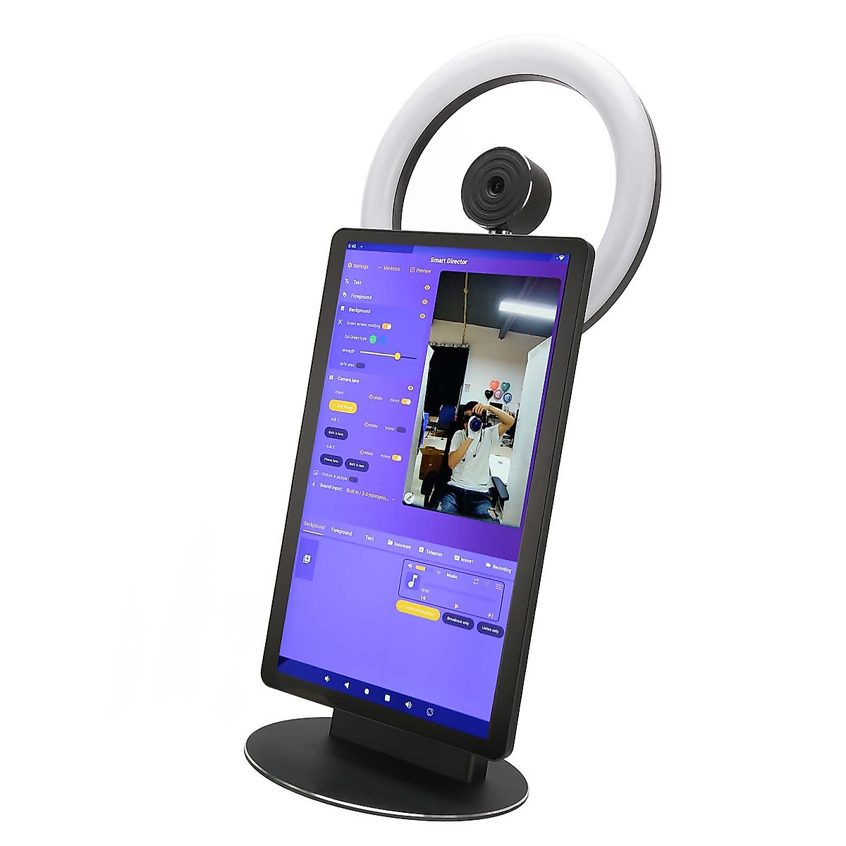 Desktop Live Broadcast Machine, 8MP Camera All in One Live Streaming Machine 2.4G 5G WiFi 5.0 8 Core 6nm CPU for 11.0 for Home (US Plug)