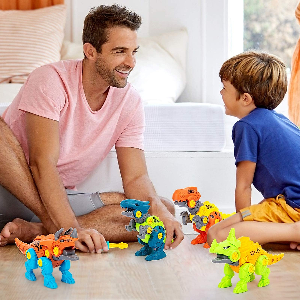 4PACK Easter Eggs Prefilled with Take Apart Dinosaur Toys for Kids,Easter Dinosaur Egg Dinosaur Building Kit for Easter Party Favors, Easter Basket Stuffers, Easter Egg Fillers, Easter Eggs Hunt.