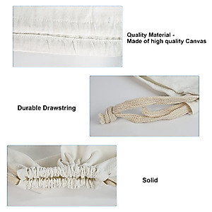 Lujuny 26" x 18" Large Laundry Bag, Cute Canvas Toy Storage Bag with Drawstring, Dust-proof Cotton Reusable Heavy Duty Gift Wrap Holder for Basket Travel (Smile Dog)