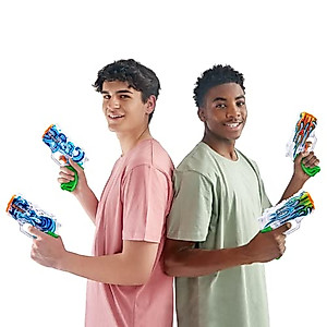 X-Shot Water Fast-Fill Skins Nano (4 Pack) by ZURU Refresh Watergun, XShot Water Toys, 4 Blasters Total, Fills with Water in just 1 Second! (Hydra, Waves, White Flame, Emerald Flame)