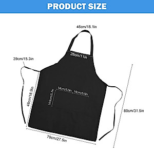 5 Pack Bib Apron - GOSIAID Unisex Black Aprons with 2 Pockets, Machine Washable Aprons for Men and Women, Kitchen Cooking BBQ Aprons Bulk